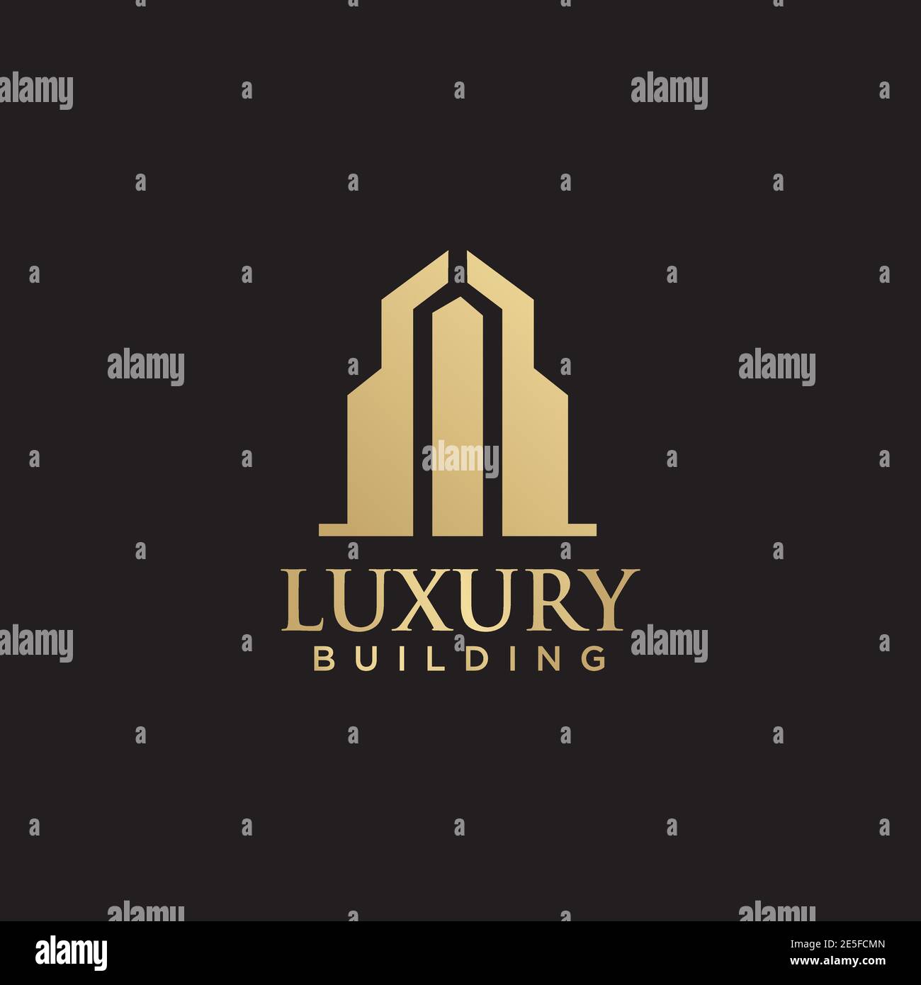 Luxury building logo design with gold color vector template Stock ...