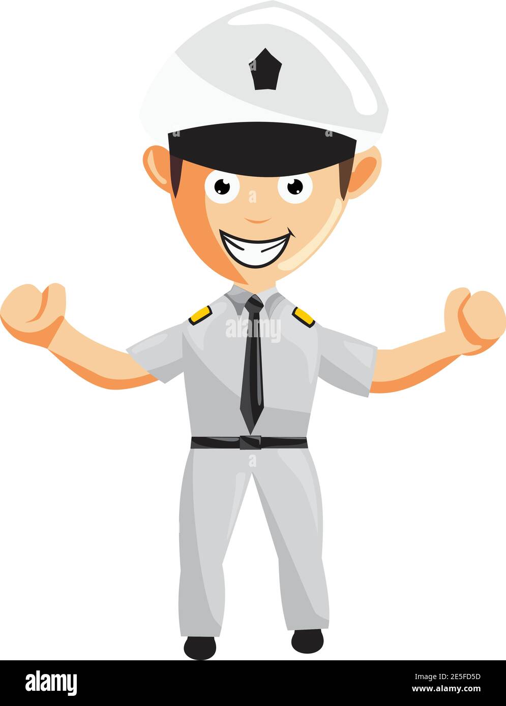 Airplane Pilot Hand Up smile Cartoon Character Aircraft Captain in ...