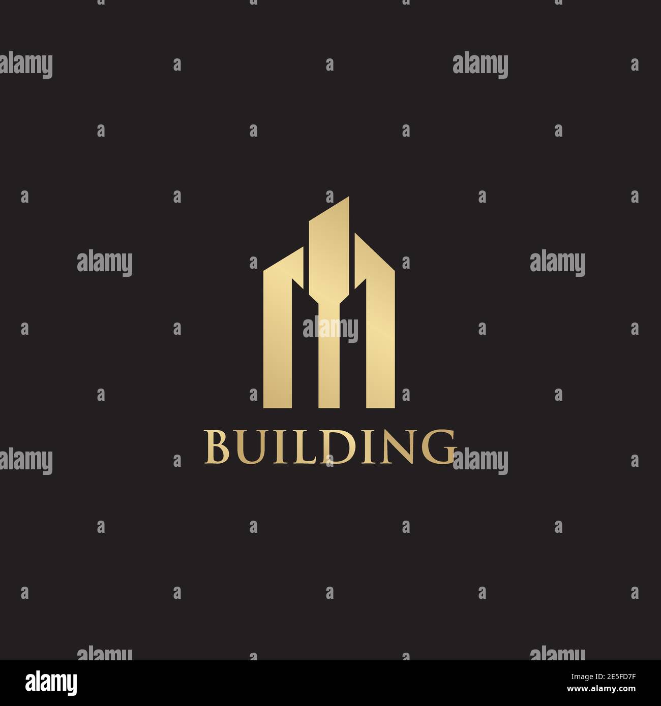 Luxury building logo design with gold color vector template Stock ...