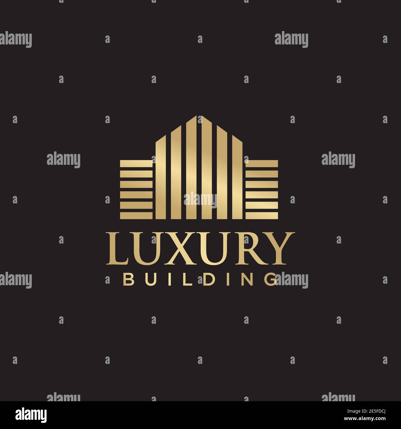 Luxury building logo design with gold color vector template Stock ...