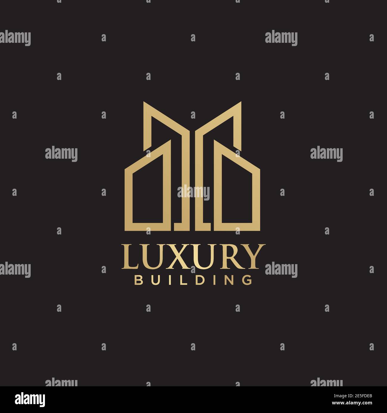 Luxury building logo design with gold color vector template Stock ...