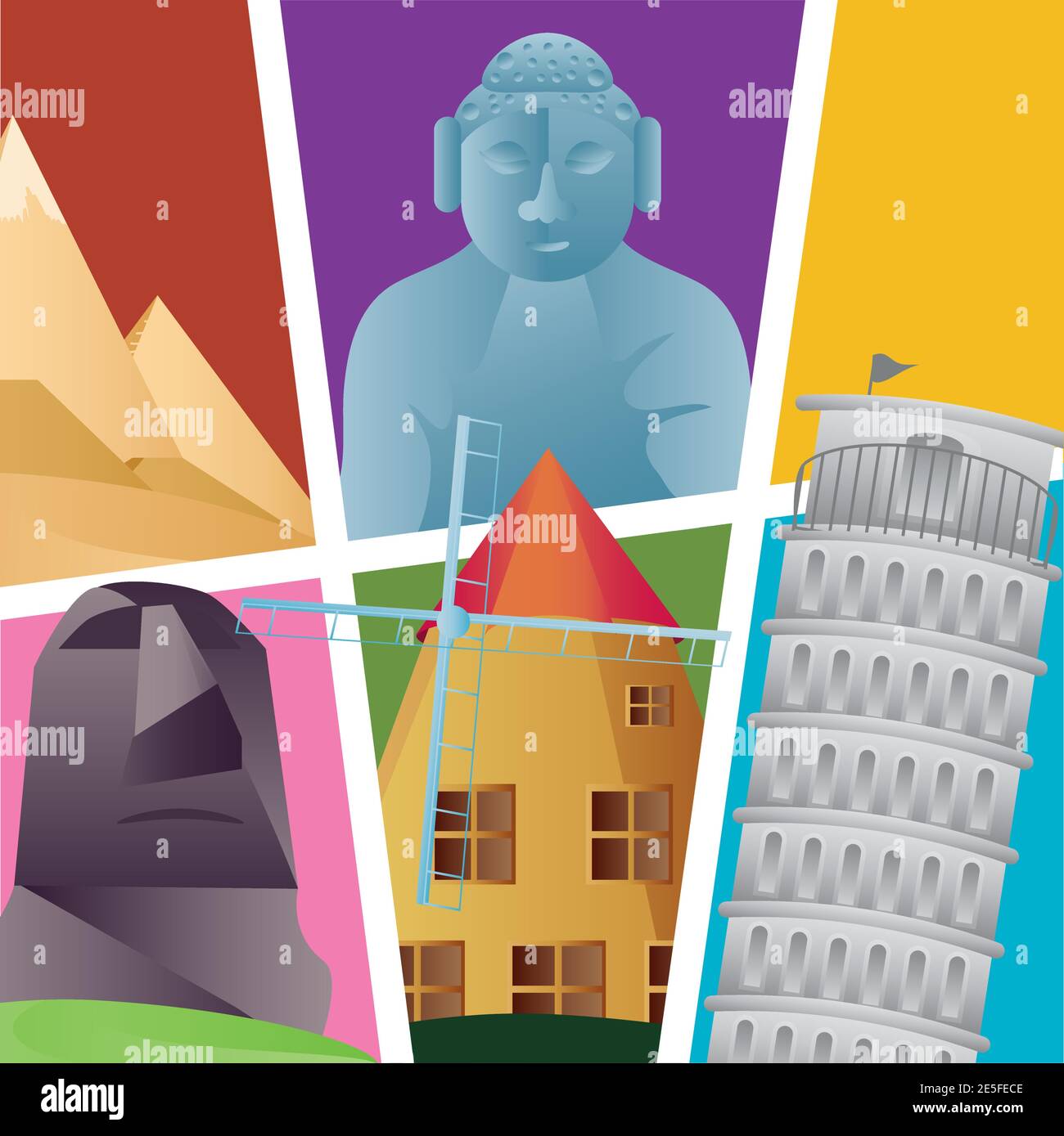 travel famous country landmarks vacations tourism vector illustration ...