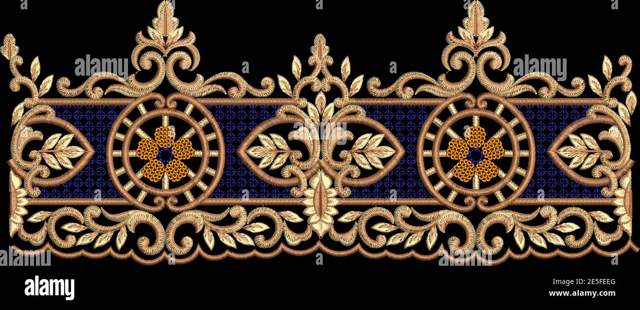 Mughal art work.indian traditional antique gold border Stock Photo - Alamy