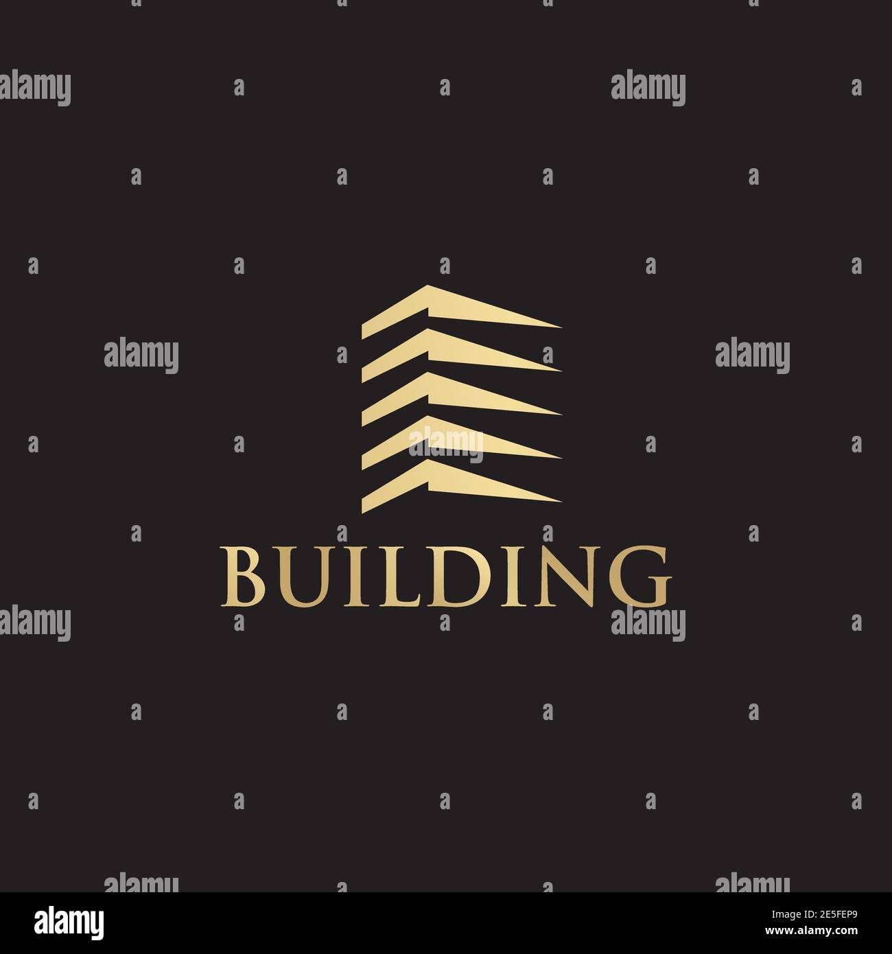 Luxury building logo design with gold color vector template Stock ...