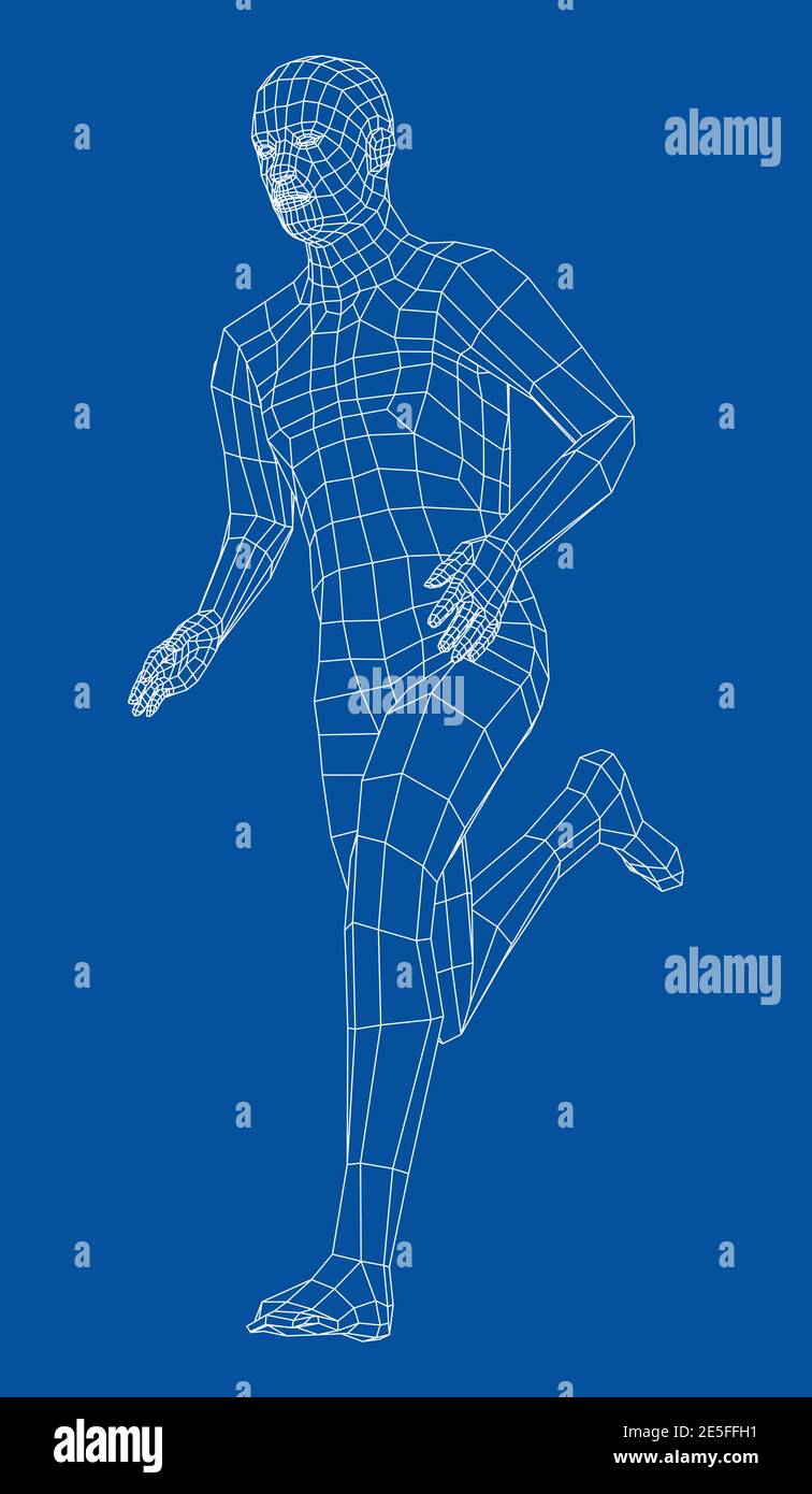 Wireframe running man. Vector Stock Vector Image & Art - Alamy