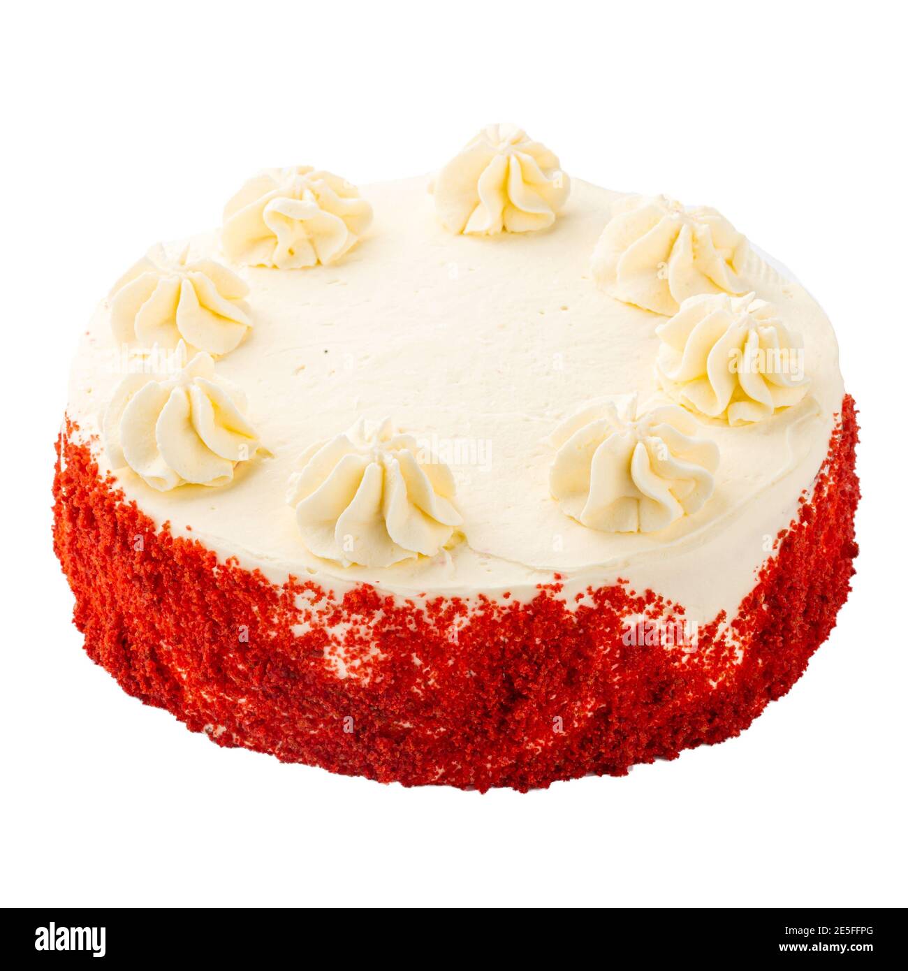 Isolated red velvet sponge cake with cheese cream Stock Photo - Alamy