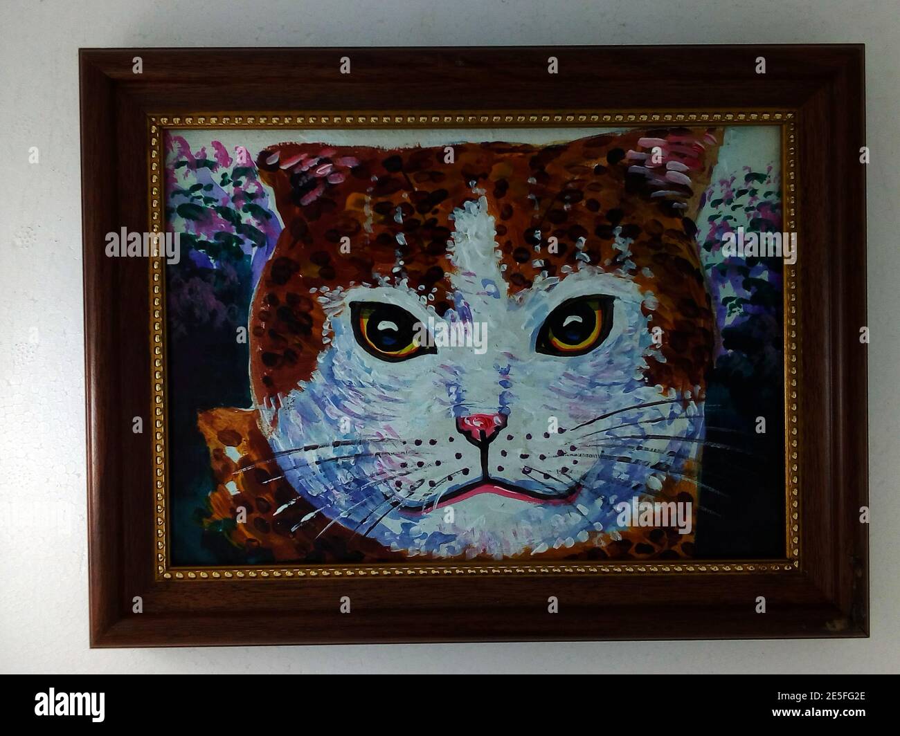 Hand drawn Modern , Art painting Oil color Cute Cat , Palette and ...