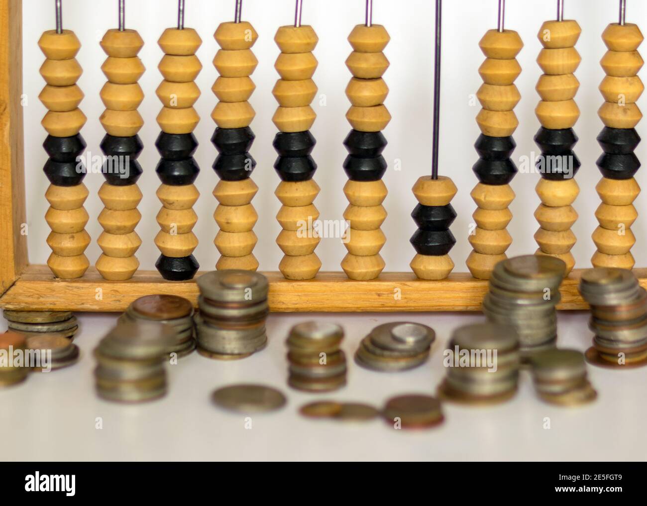 photography with various shapes, countries and values of old metal ...