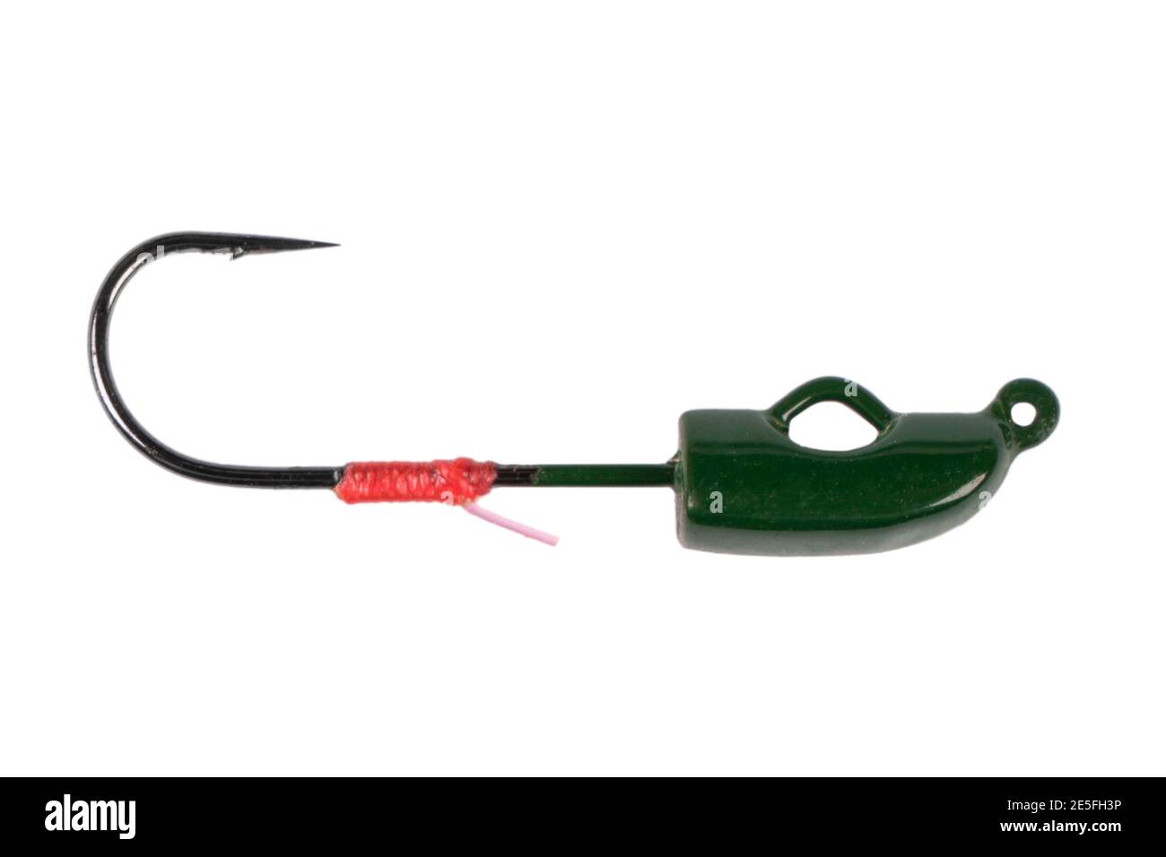 Macro shot fishing hook isolated on a white background. Jig fishing ...