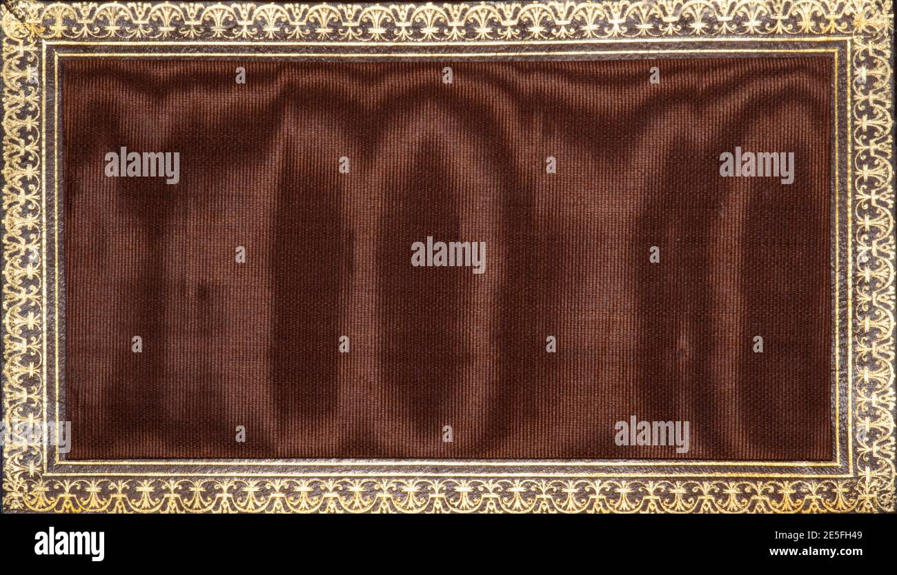 Detail of an old cloth and gilding inner book cover Stock Photo - Alamy