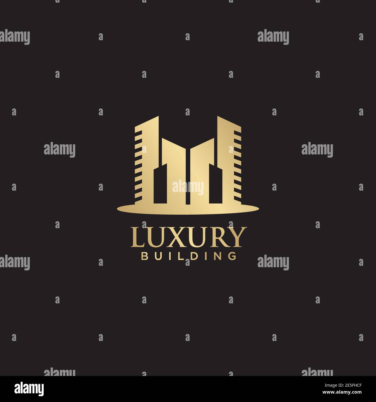 Luxury building logo design with gold color vector template Stock ...