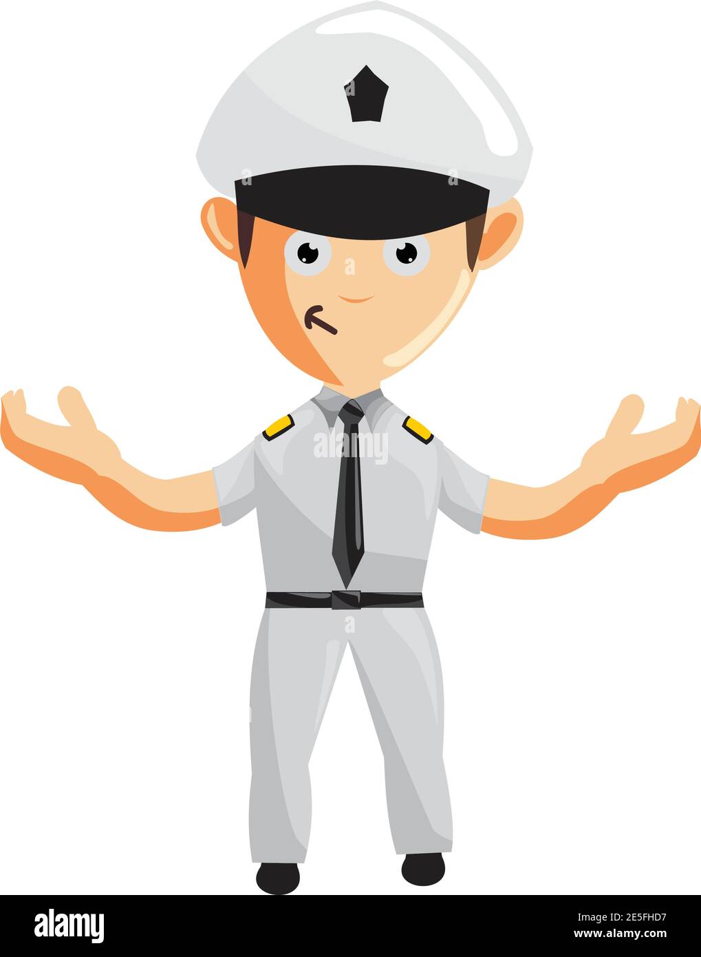 Airplane Pilot Hand Welcome Cartoon Character Aircraft Captain in ...