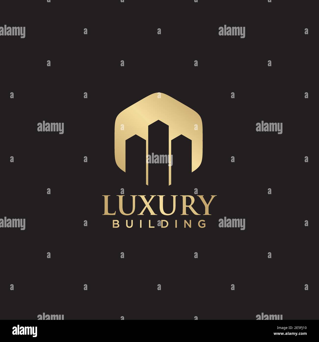 Luxury building logo design with gold color vector template Stock ...