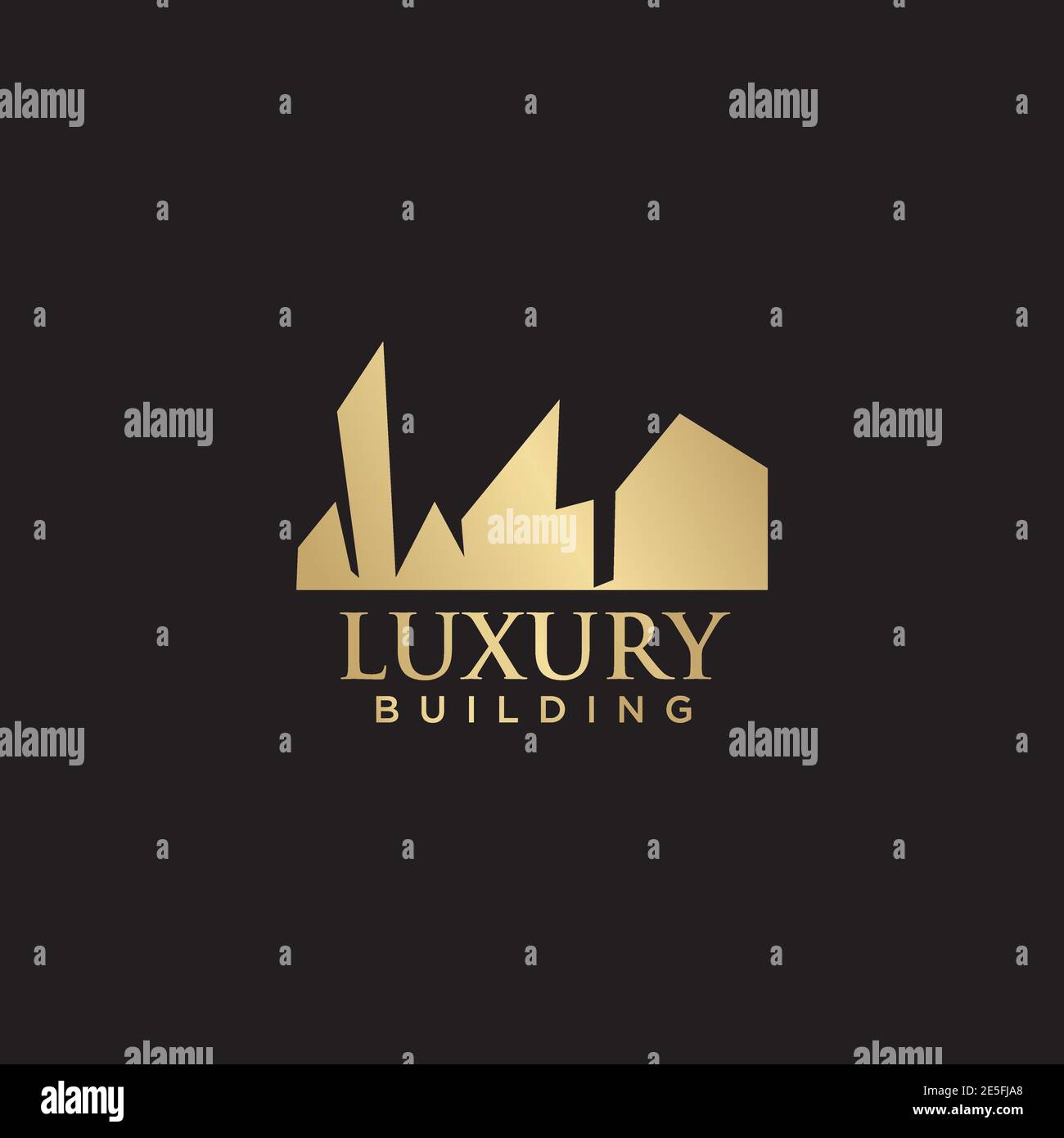 Luxury building logo design with gold color vector template Stock ...