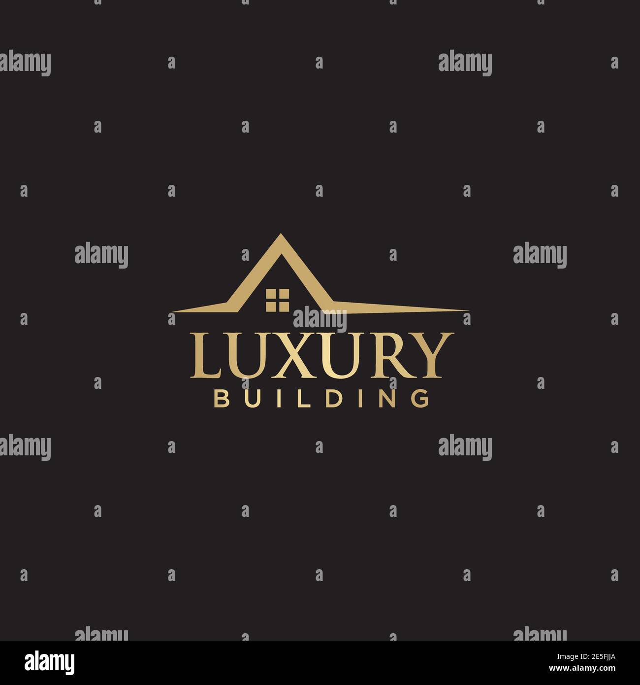 Luxury building logo design with gold color vector template Stock ...