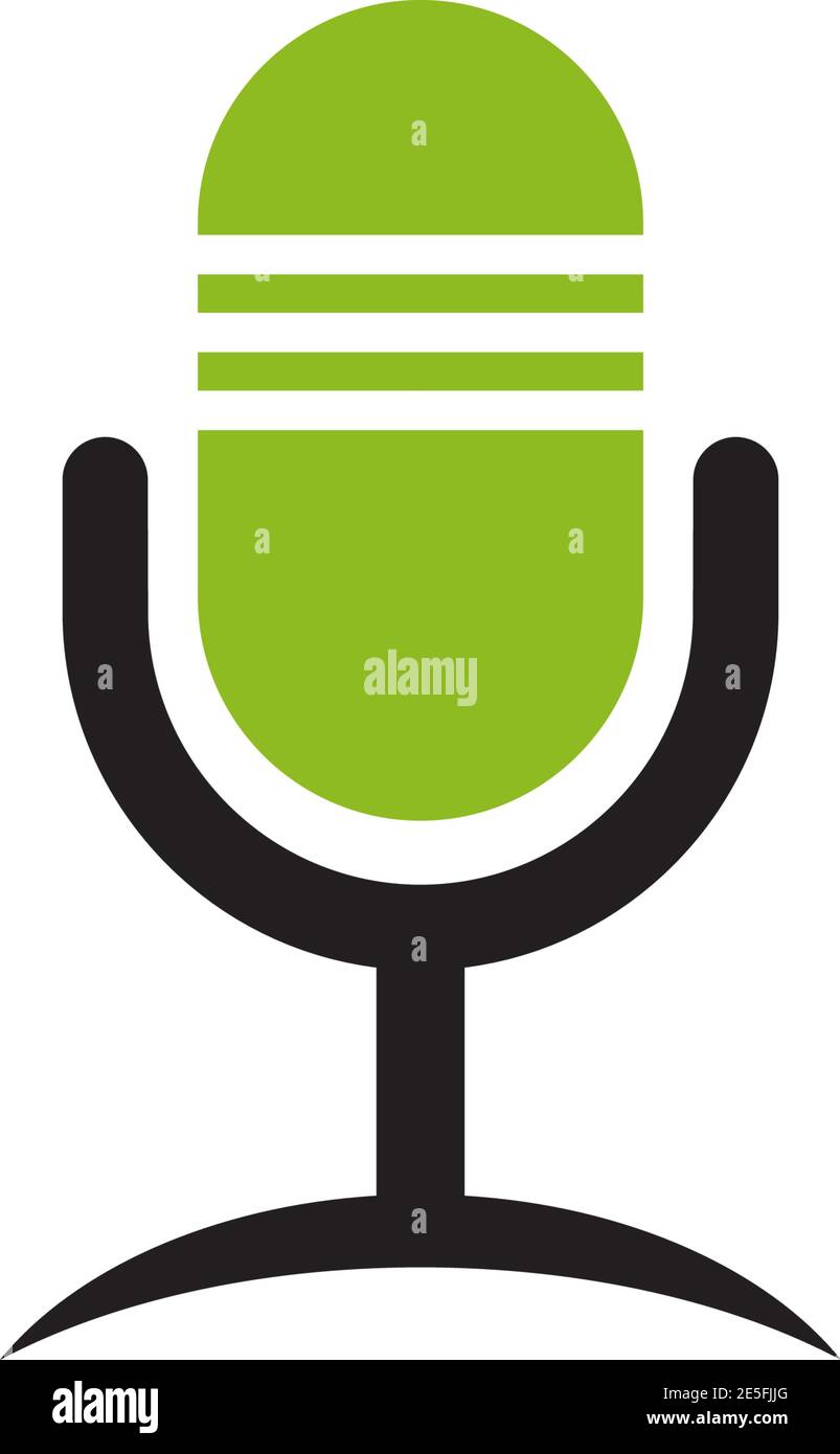 Mic icon logo design vector illustration template Stock Vector Image ...
