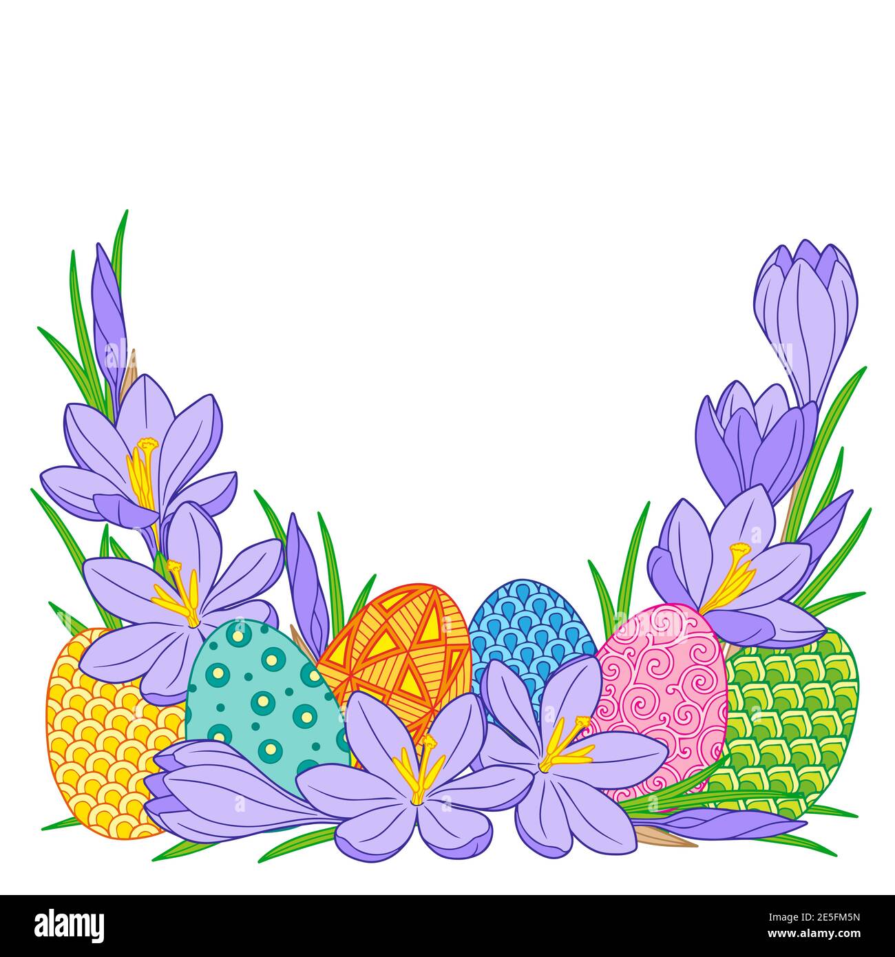Flower border april Stock Vector Images - Alamy
