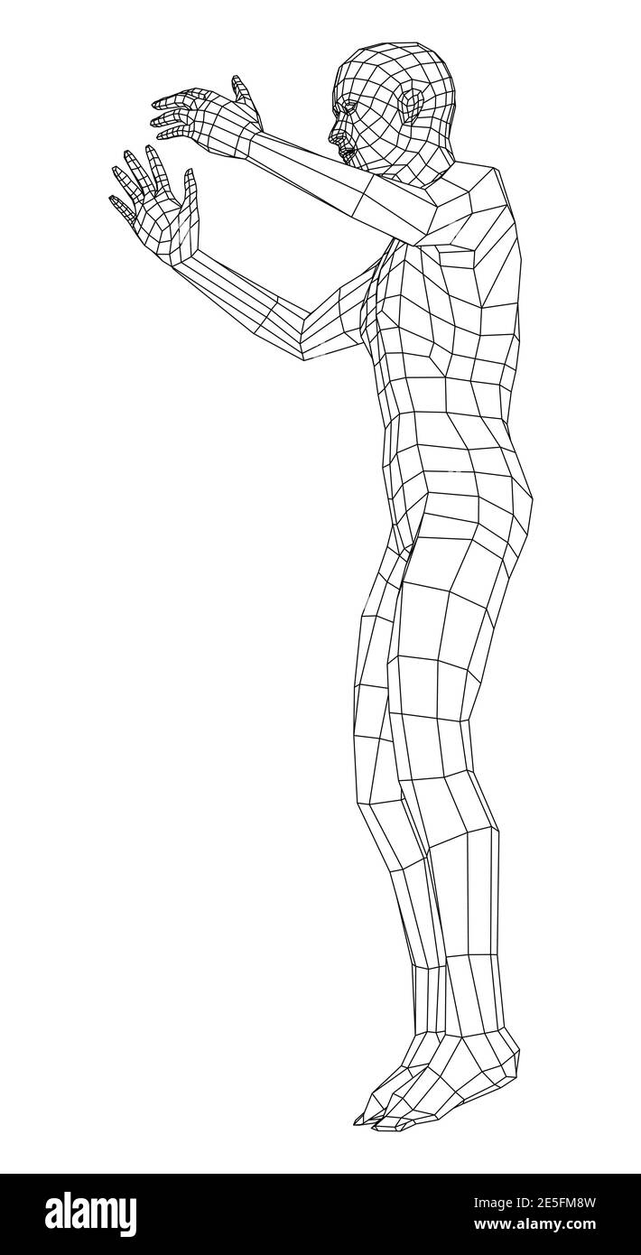 Wireframe jumping man. Vector Stock Vector Image & Art - Alamy