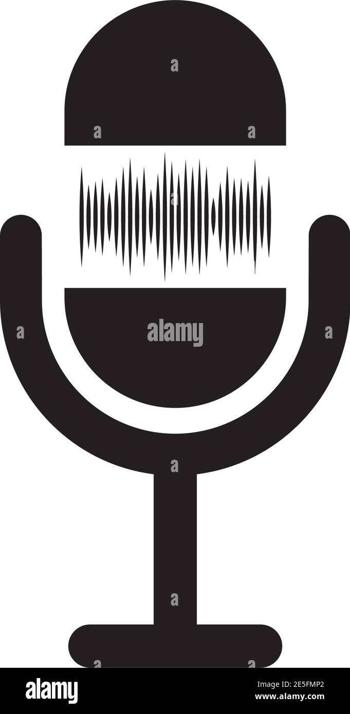 Mic icon logo design vector illustration template Stock Vector Image ...