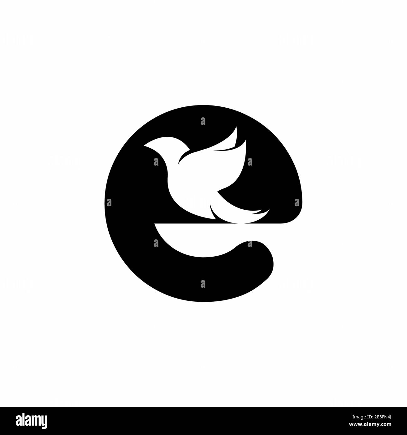 Initial letter e with bird shape inside vector logo design Stock Vector ...
