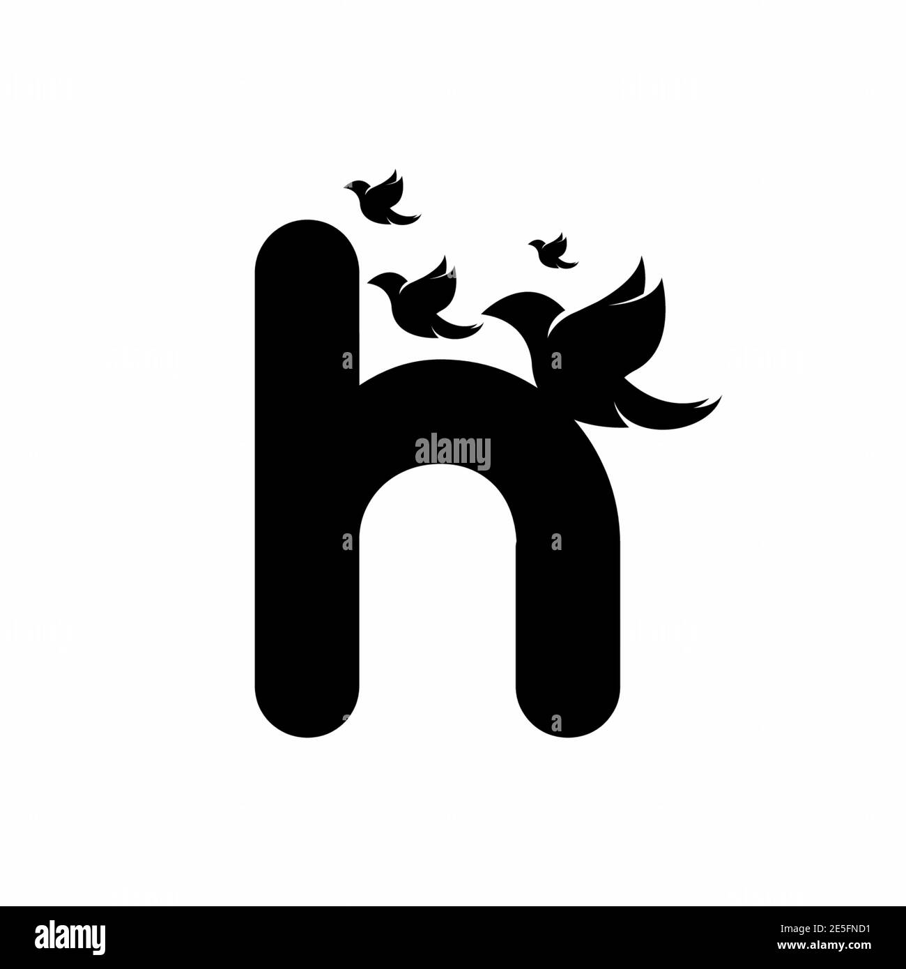 Initial letter h with birds shape inside vector logo Stock Vector Image ...