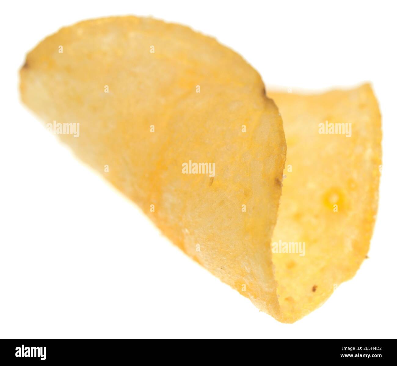 Single potato chip isolated on white background Stock Photo - Alamy