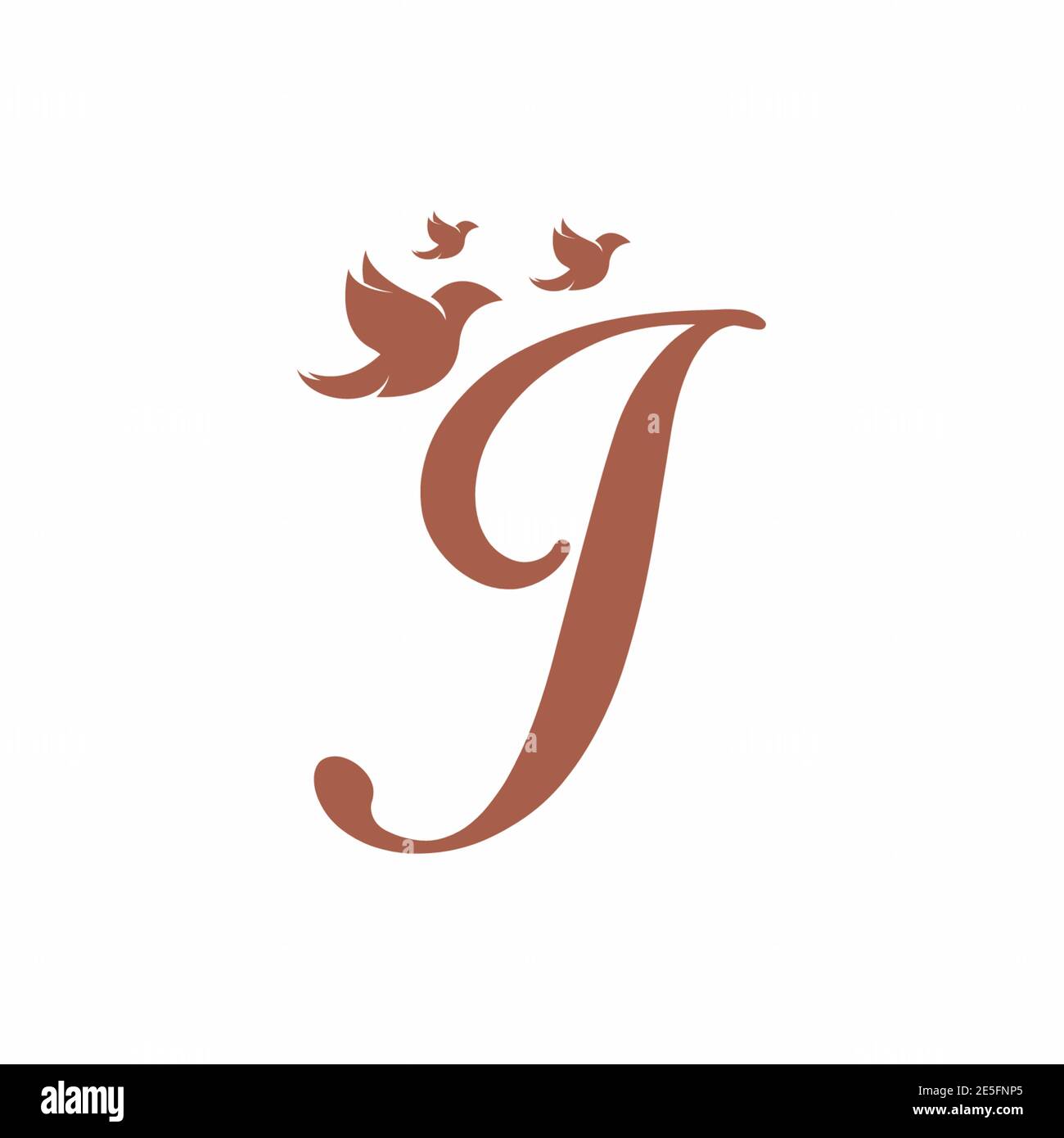 Initial letter J with birds shape vector logo design Stock Vector Image ...