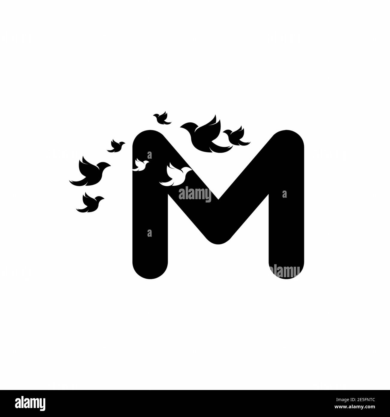 Initial letter M with birds shape vector logo design Stock Vector Image ...
