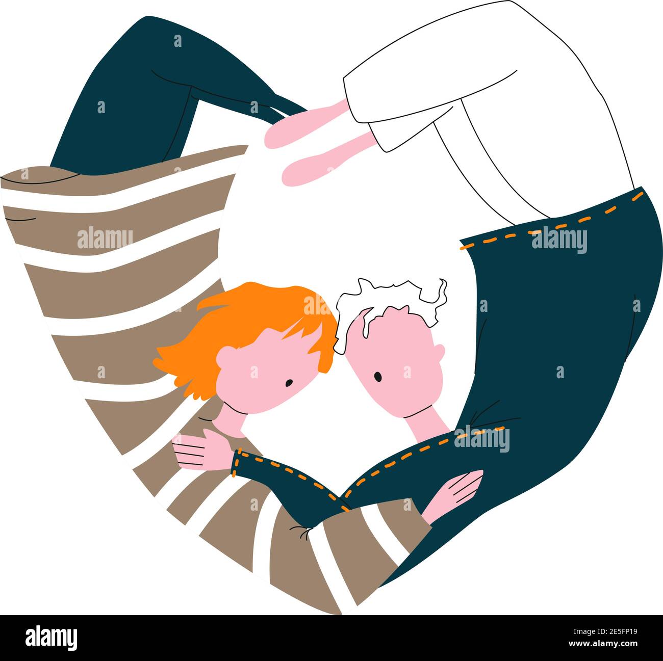 Heart-shaped girlfriend and boyfriend are hold each other and fly Stock ...