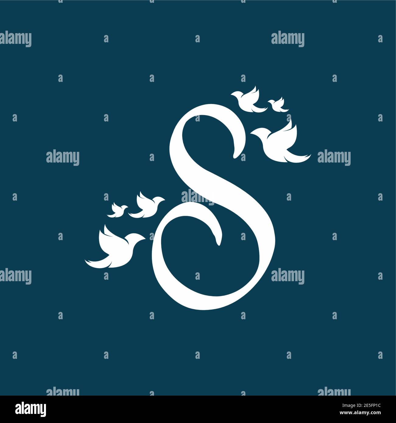 Initial letter S with birds shape vector logo design Stock Vector Image ...