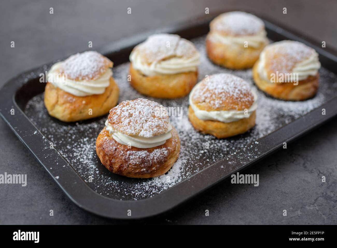 traditional home made swedish semlor pastry on a table Stock Photo - Alamy