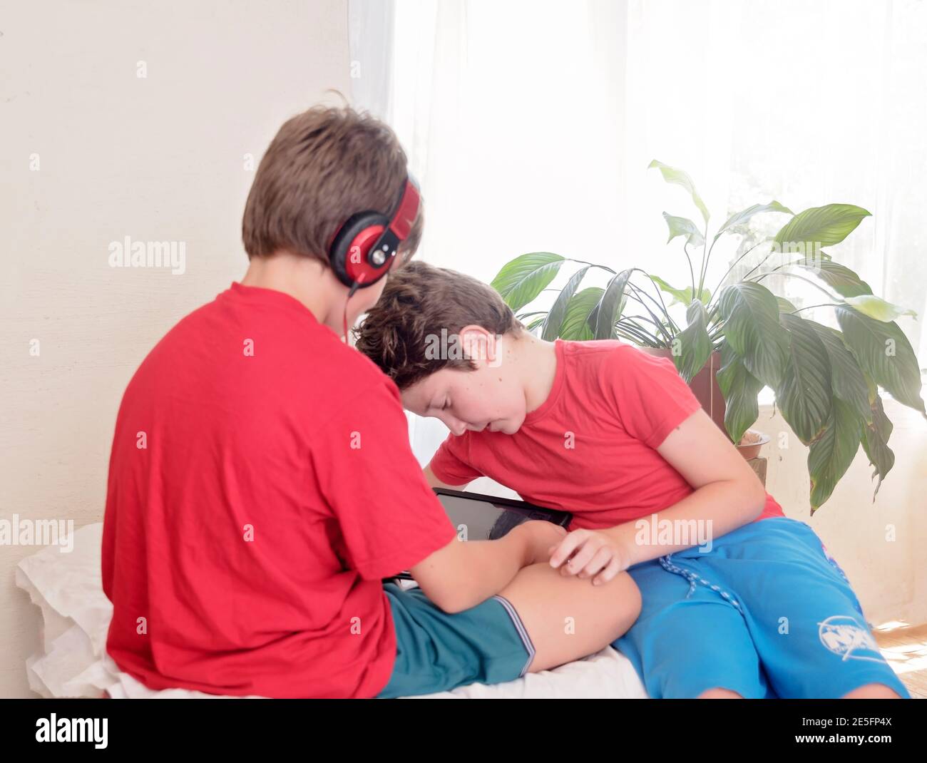 school going child learning online with divices Stock Photo - Alamy