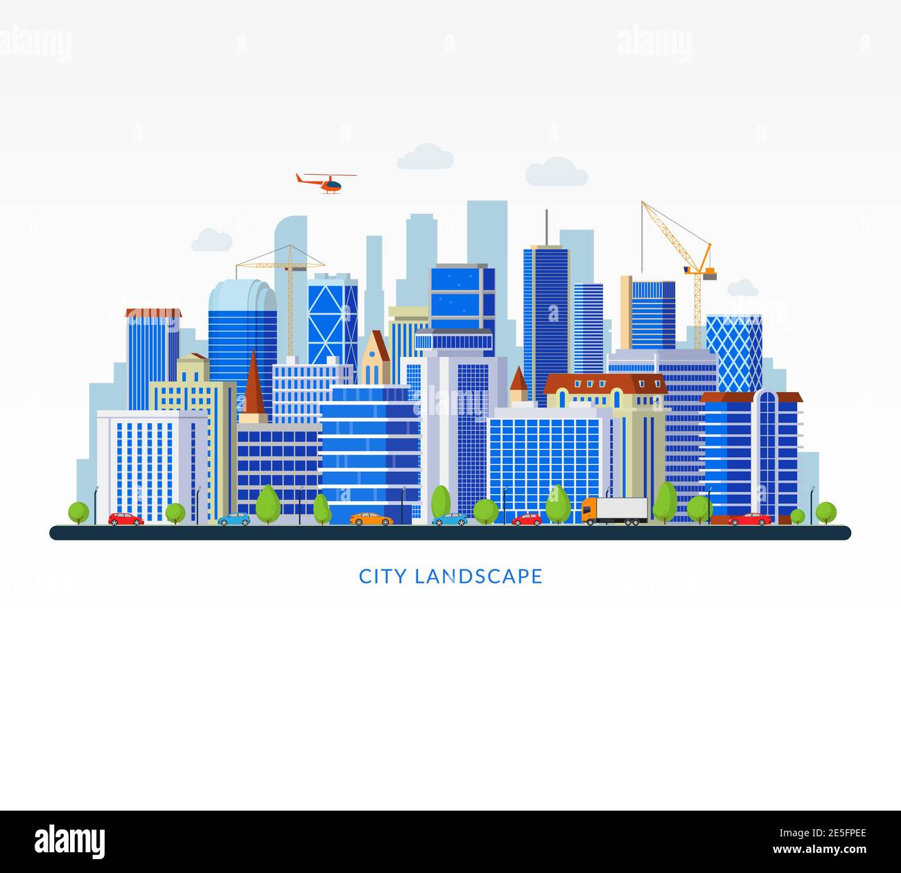 City landscape in flat Cut Out Stock Images & Pictures - Alamy