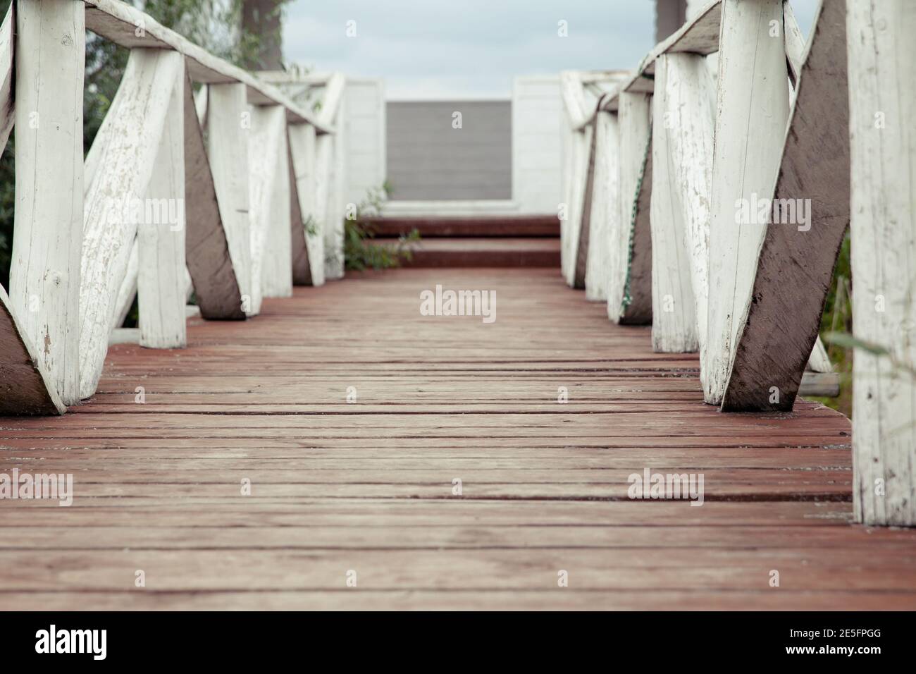 Wooden plank bridge, close-up Stock Photo - Alamy