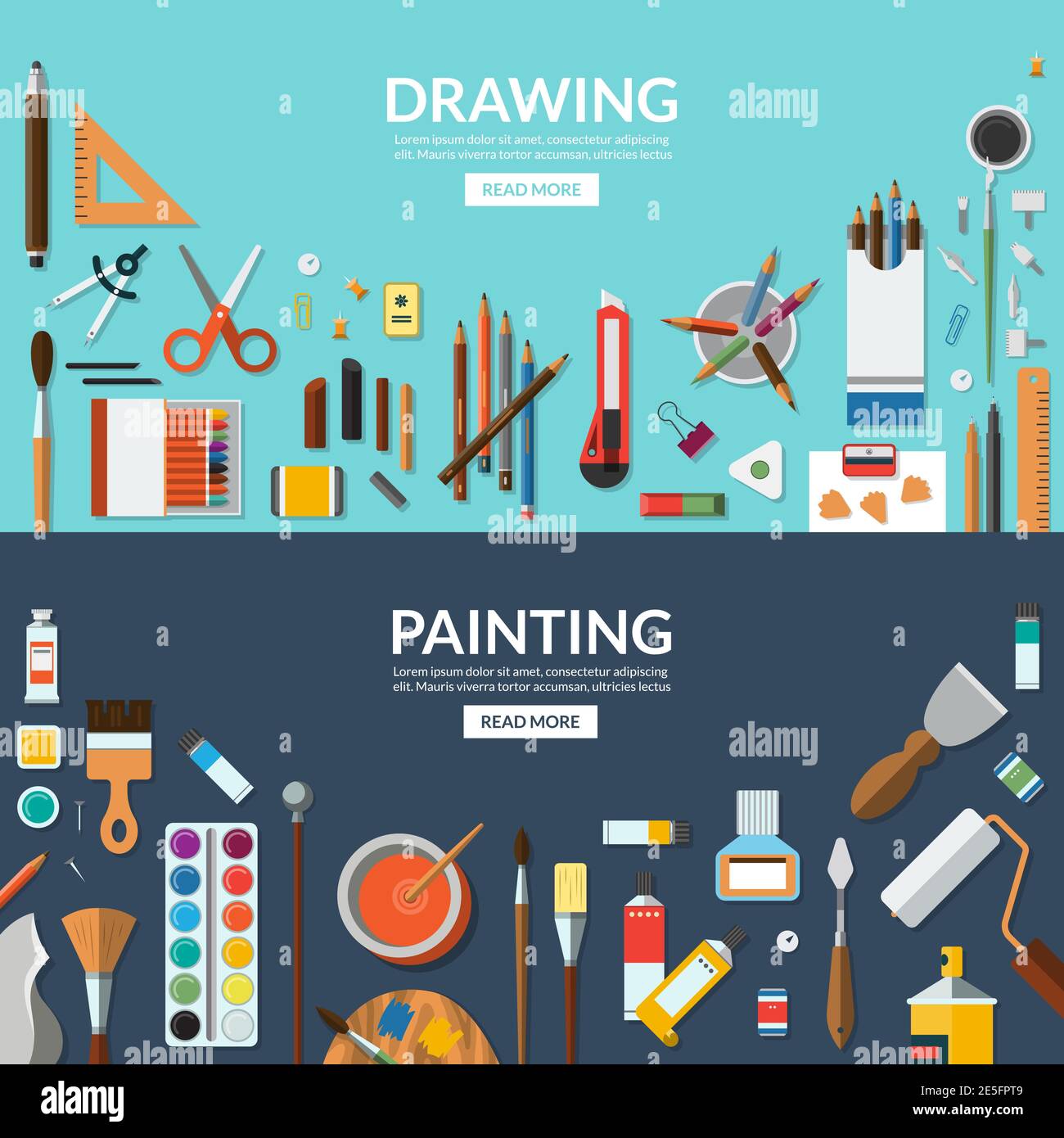 Creative art work supplies Stock Vector Images - Alamy
