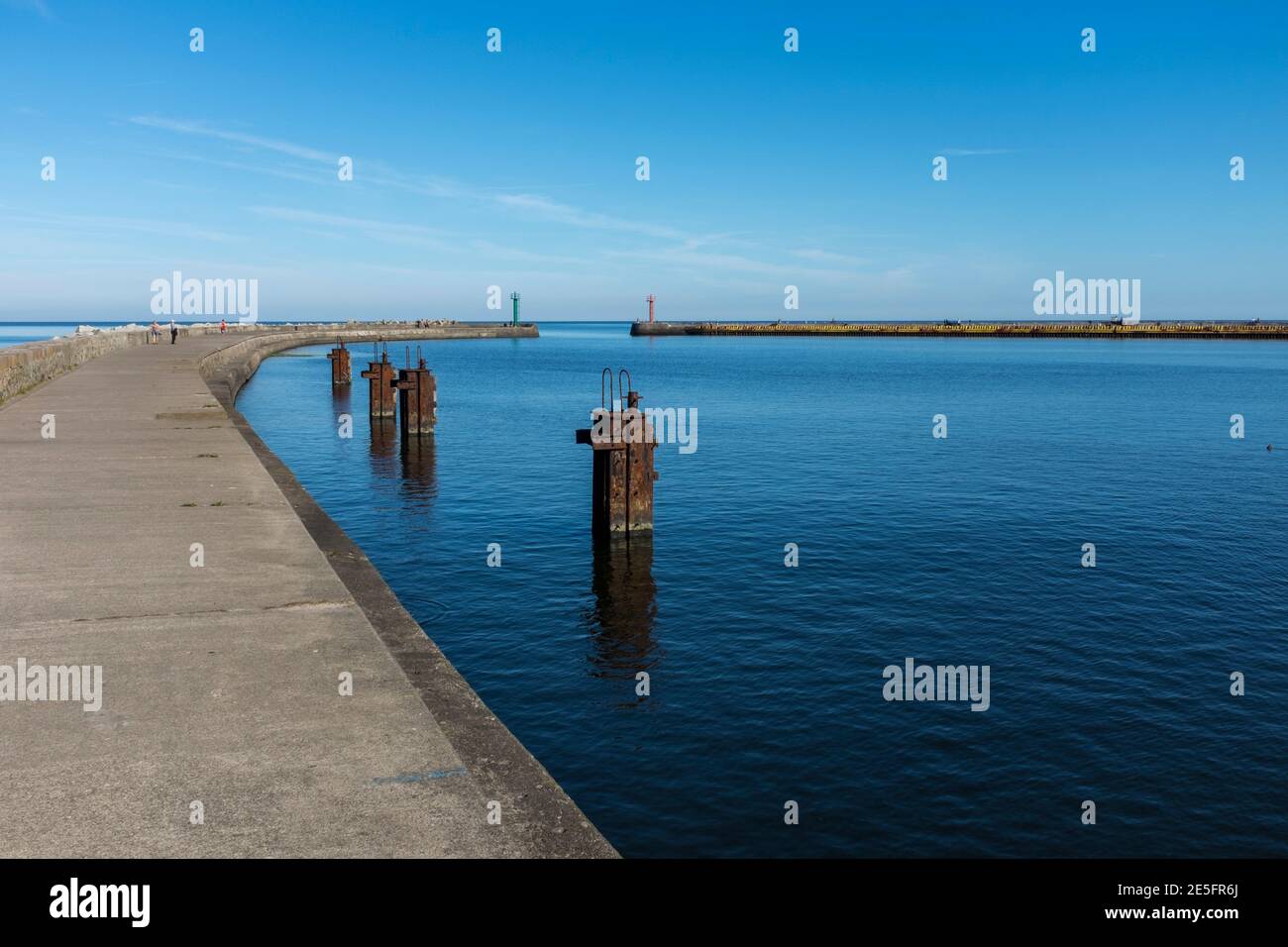 The breakwater at Darlowko, the seaside neighbourhood of Darlowo on the ...