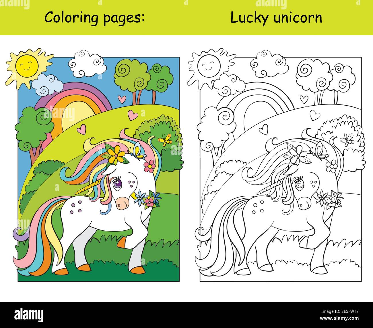 Summer coloring page for kids hi-res stock photography and images - Alamy