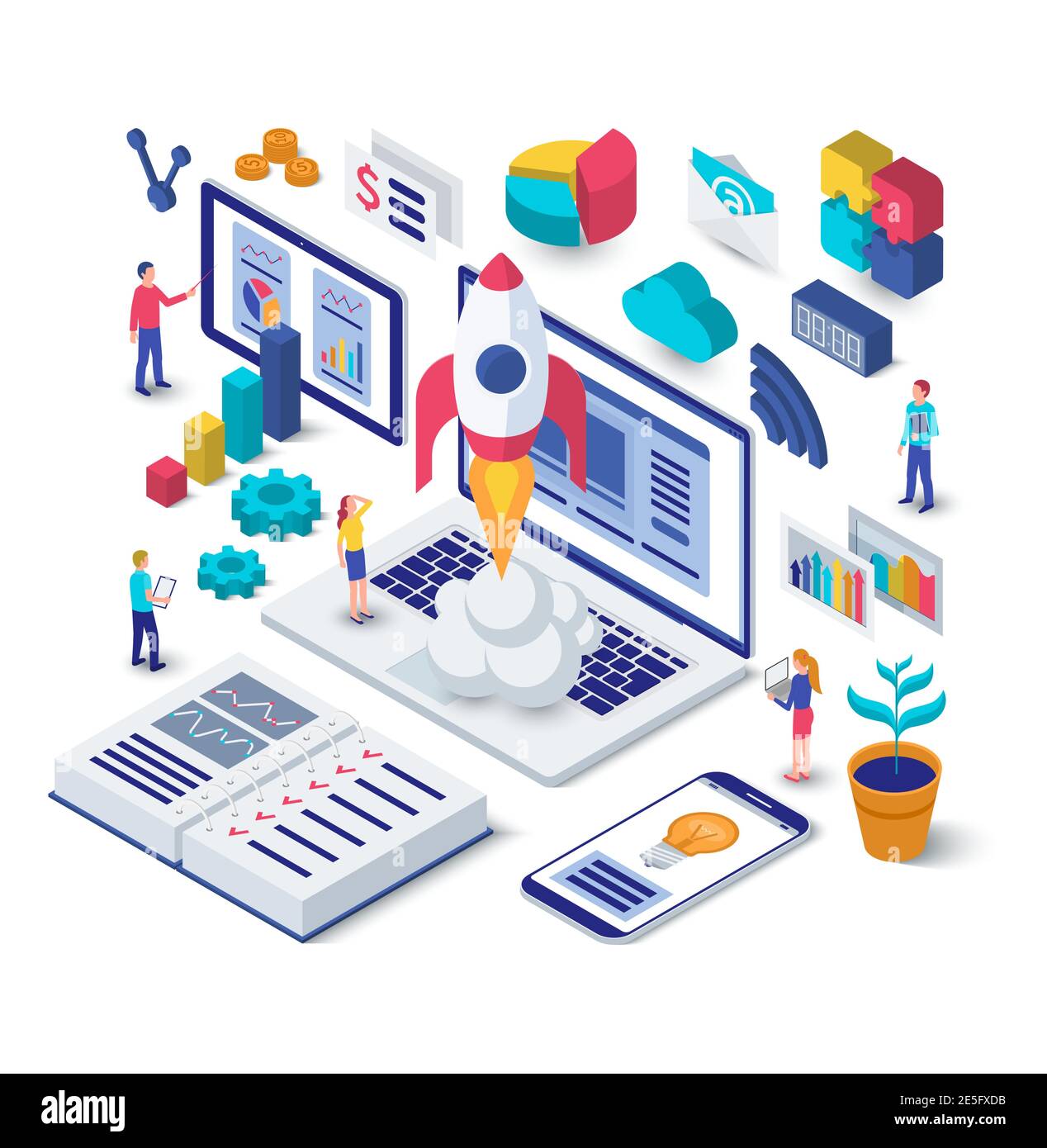Business startup isometric concept Stock Vector Image & Art - Alamy