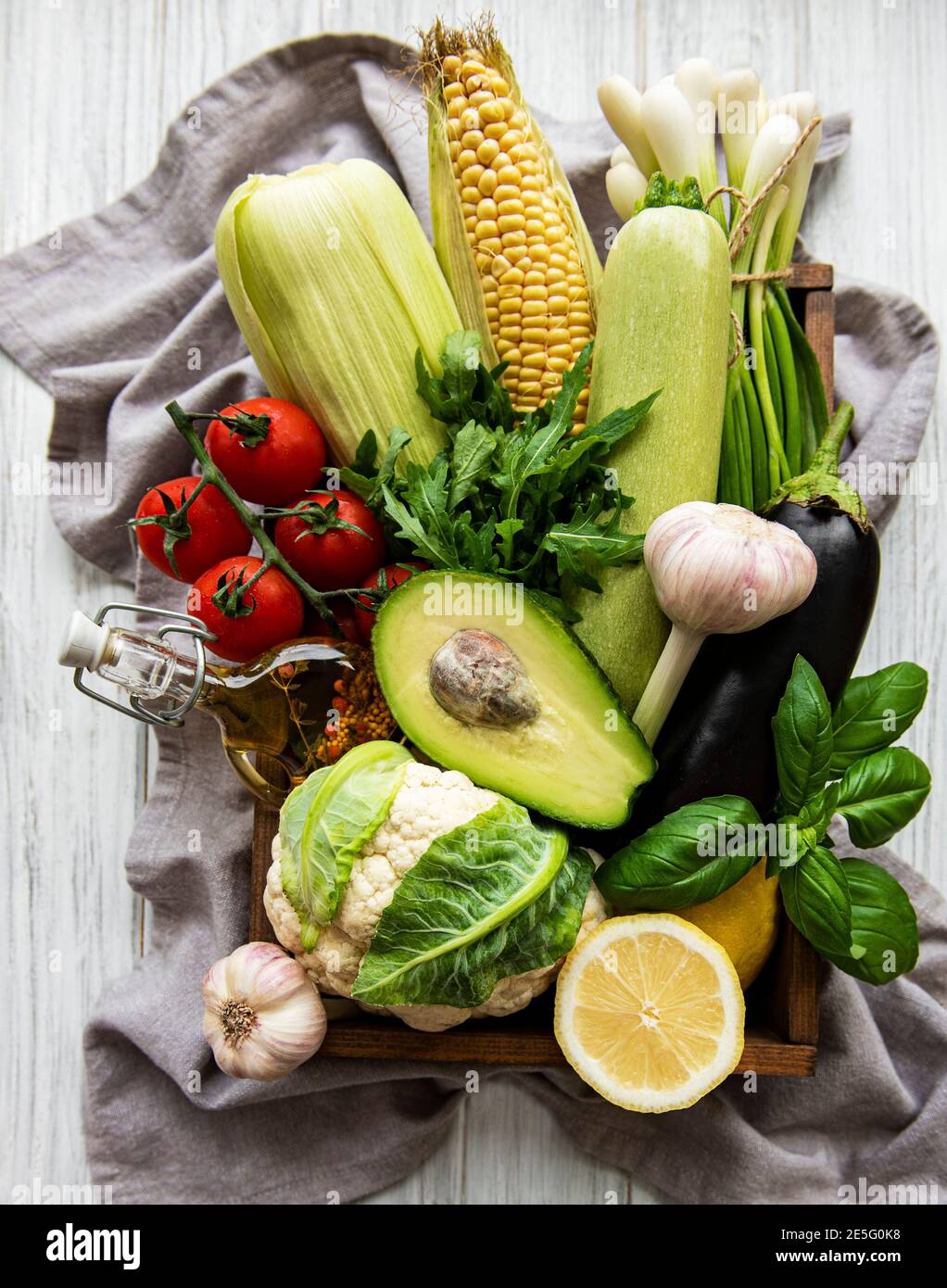 Fresh vegetables assortment corn zucchini hi-res stock photography and ...