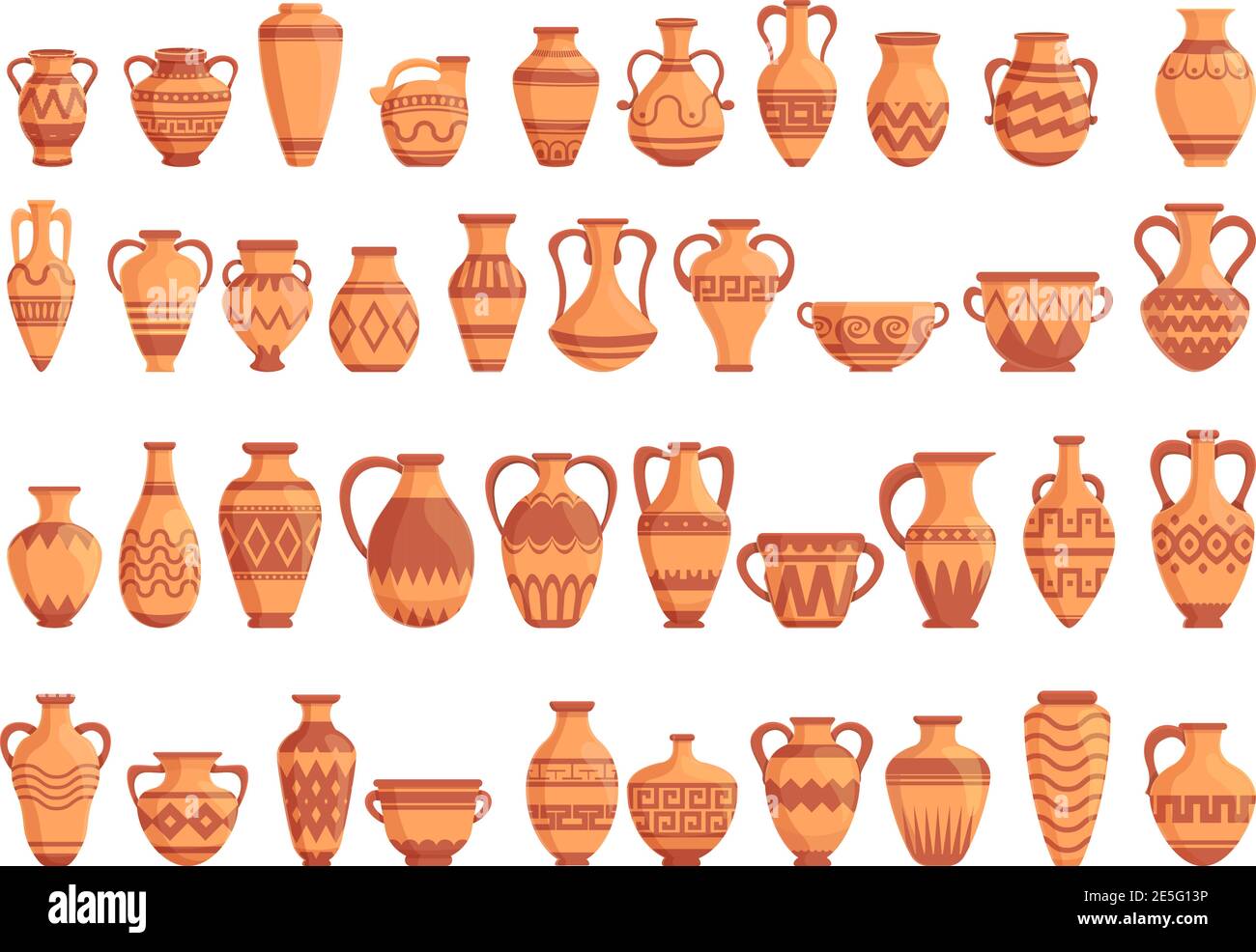 Amphora icons set. Cartoon set of amphora vector icons for web design ...