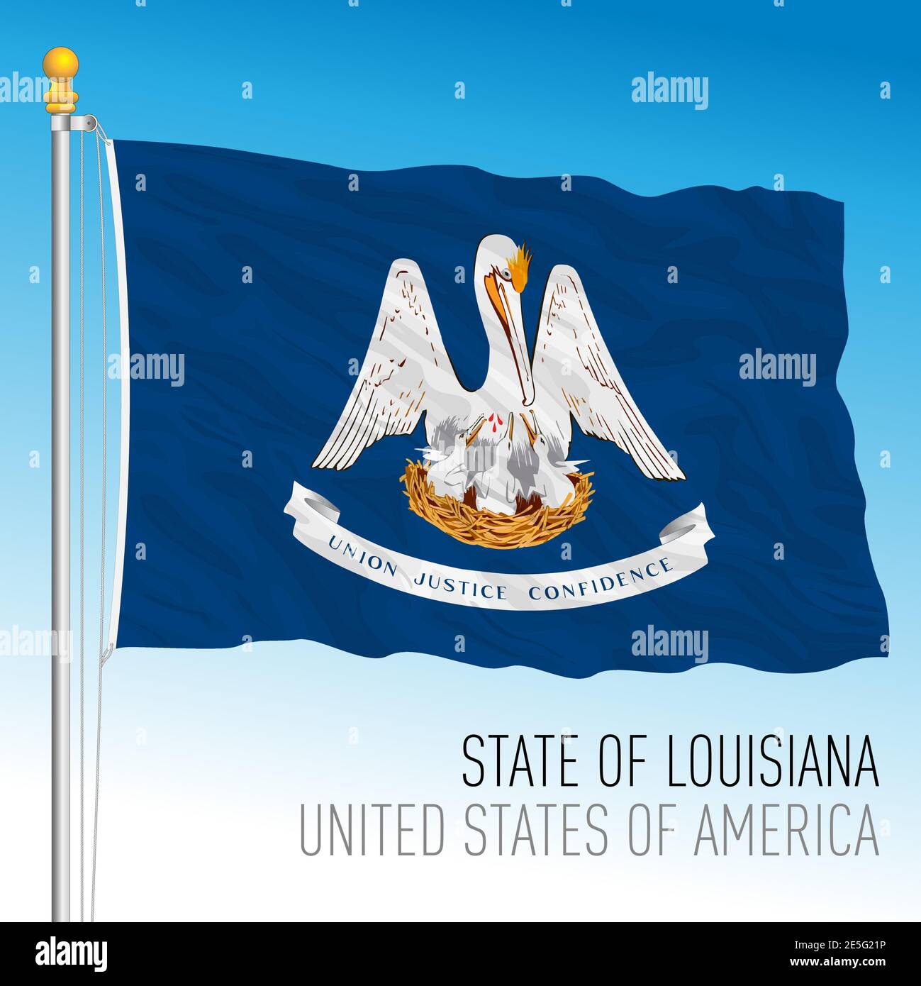 Louisiana federal state flag, United States, vector illustration Stock ...