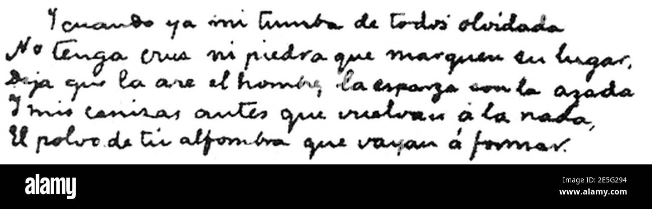 Mi Ultimo Adios stanza 11 Stock Photo - Alamy
