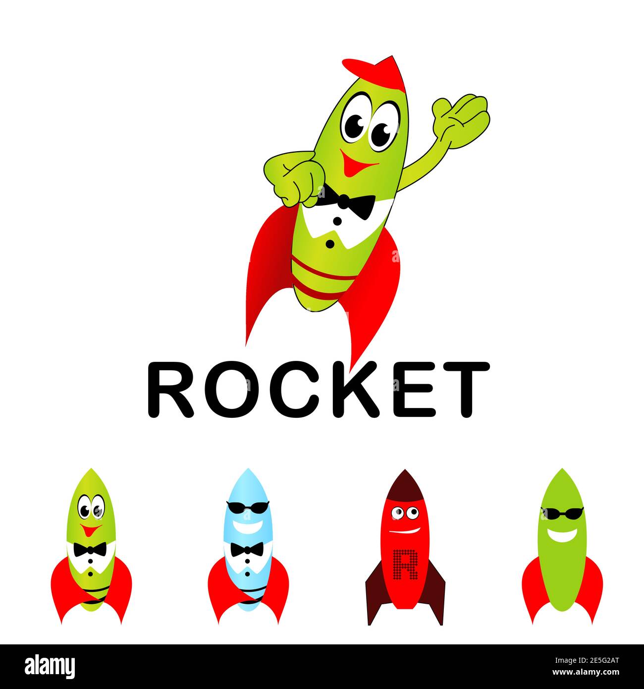 Set Logo rocket fly in the space. Design modern logos rocket for start ...