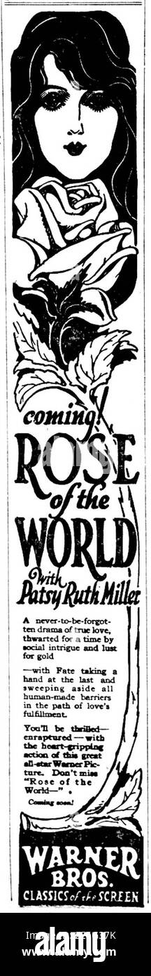 1926 advertisement for the film Rose of the World (1925) staring Patsy ...