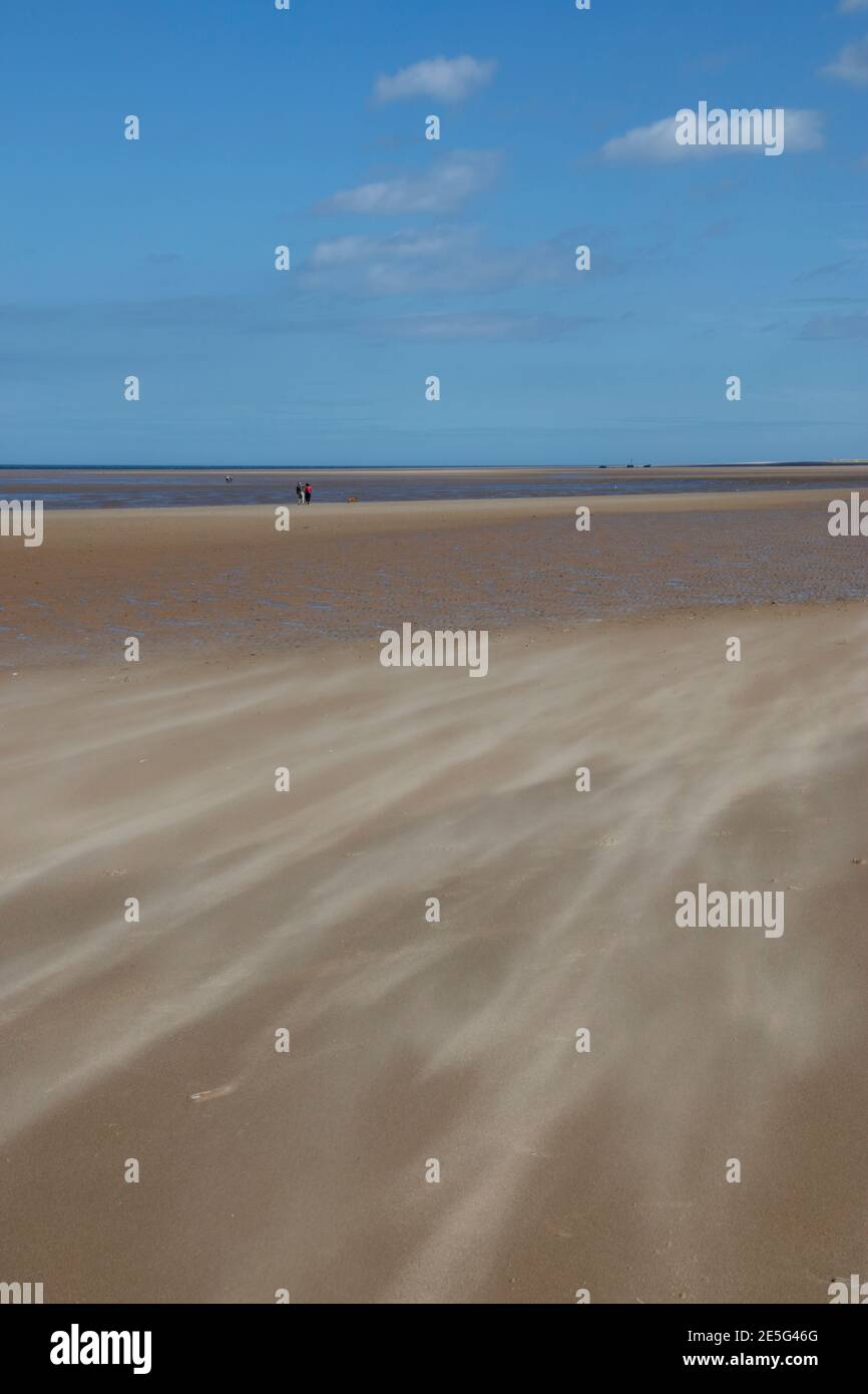 Sand storm on Brancaster Beach, Brancaster, Norfolk, England, UK Stock ...