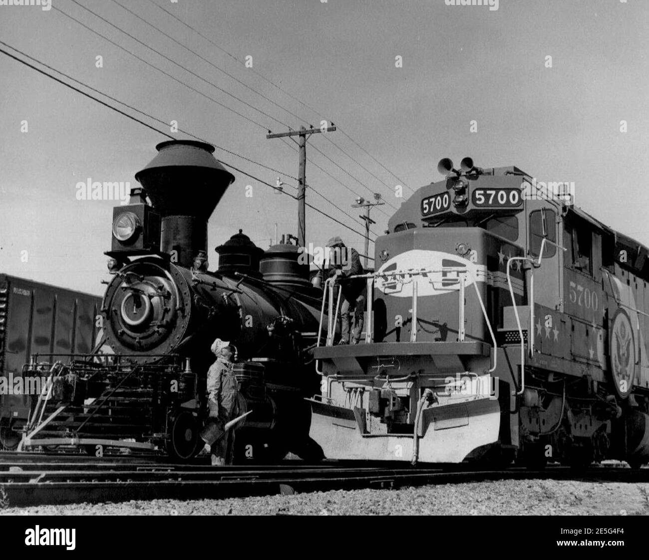 Santa fe steam locomotive Black and White Stock Photos & Images - Alamy