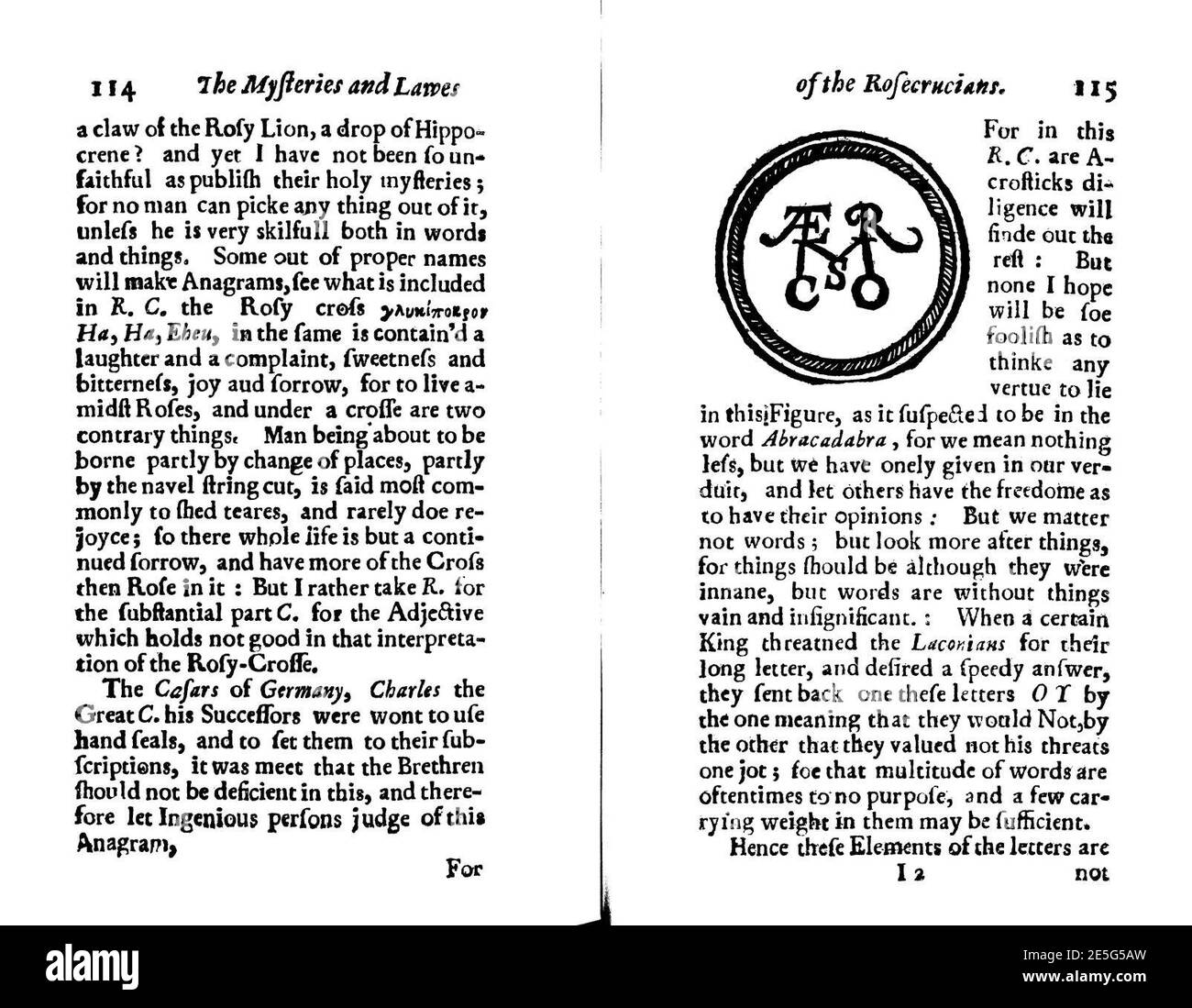 Michael Maier. Themis Aurea. 1618 Sigillum. S.114-115 Stock Photo - Alamy