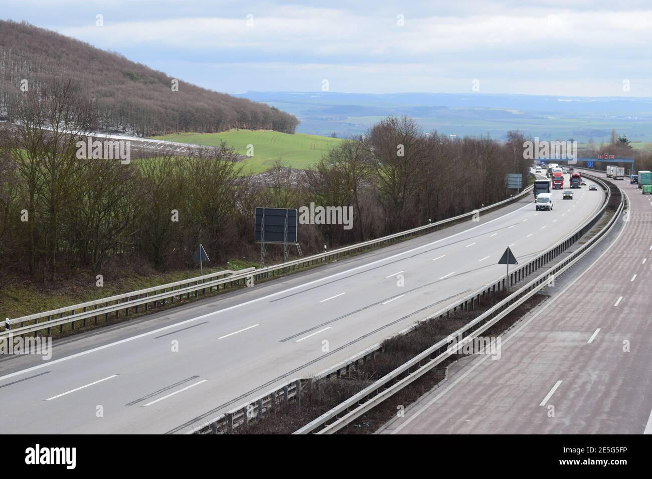 German Autobahn in winter Stock Photo - Alamy