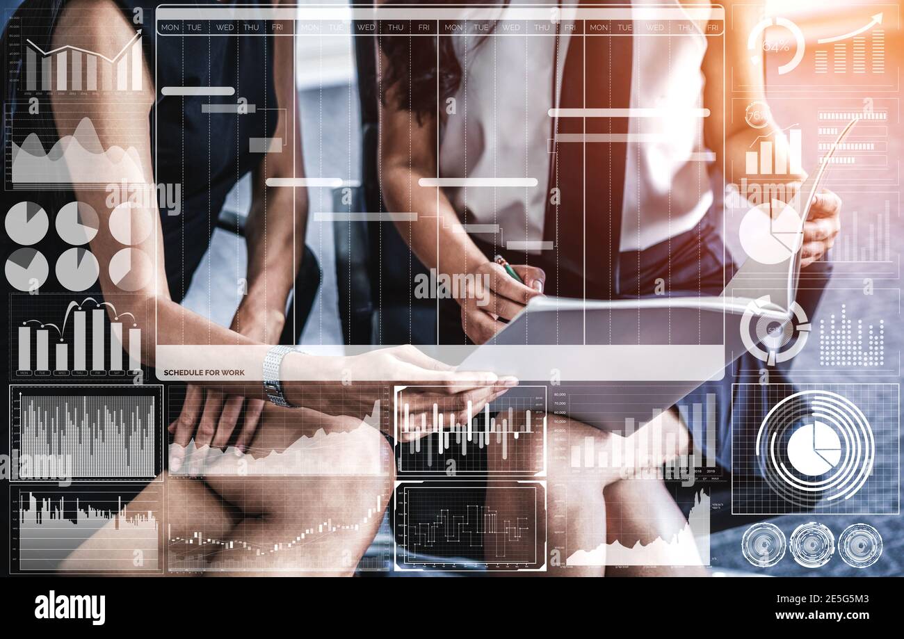 Project management schedule for business planning. Modern graphic ...