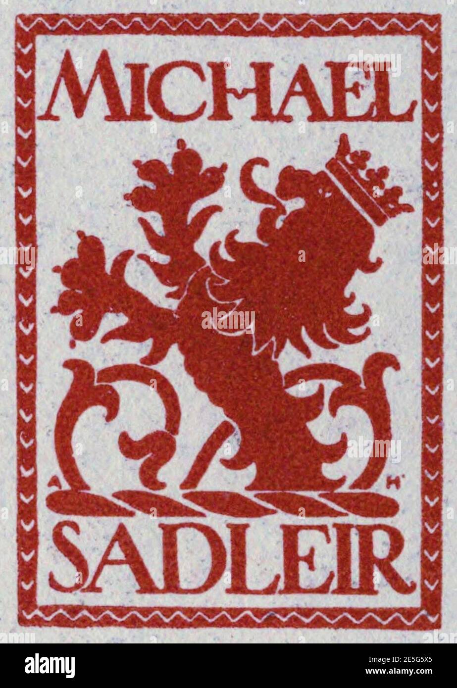 Michael Sadlier Bookplate Stock Photo - Alamy